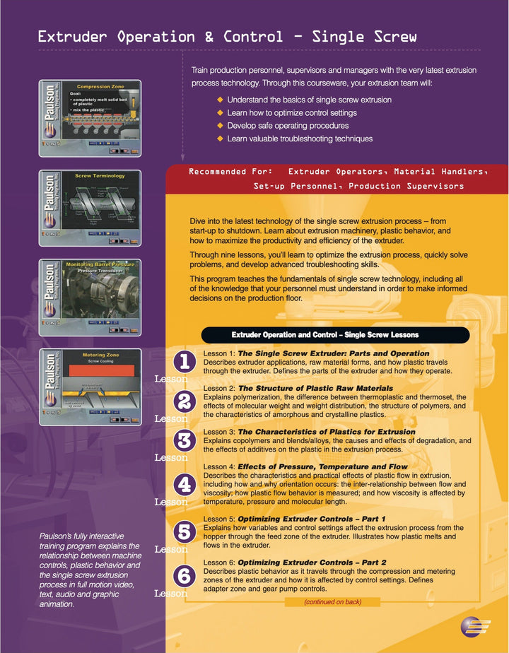 Extrusion Plastics Training Online